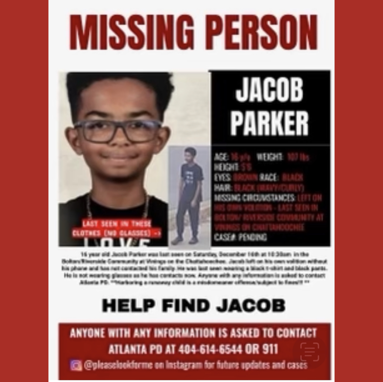 EBONY ALERT: Urgent Search For Jacob Parker Missing ATL Teen